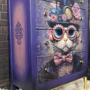 21x29" Large Decoupage Tissue Paper, Dapper Dan Cat Animal Decoupage ...