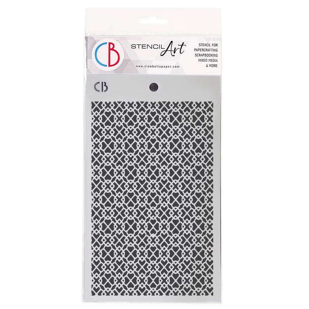 5x8" Vintage Sweater Stencil Texture Stencil by Ciao Bella Stencil for ...