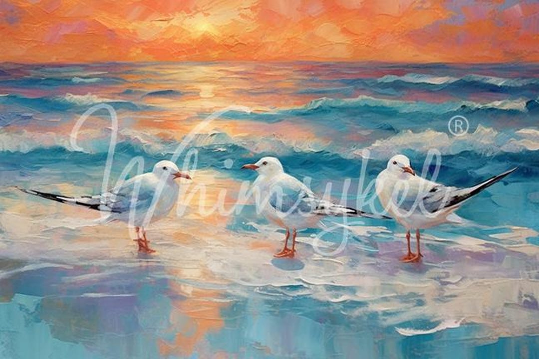 29x21" Large Decoupage Tissue Paper, Morning Chatter Sunset Bird ...