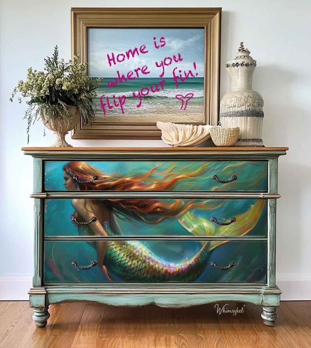 29x21" Large Decoupage Tissue Paper, Nadia Mermaid Sea Ocean Decoupage ...