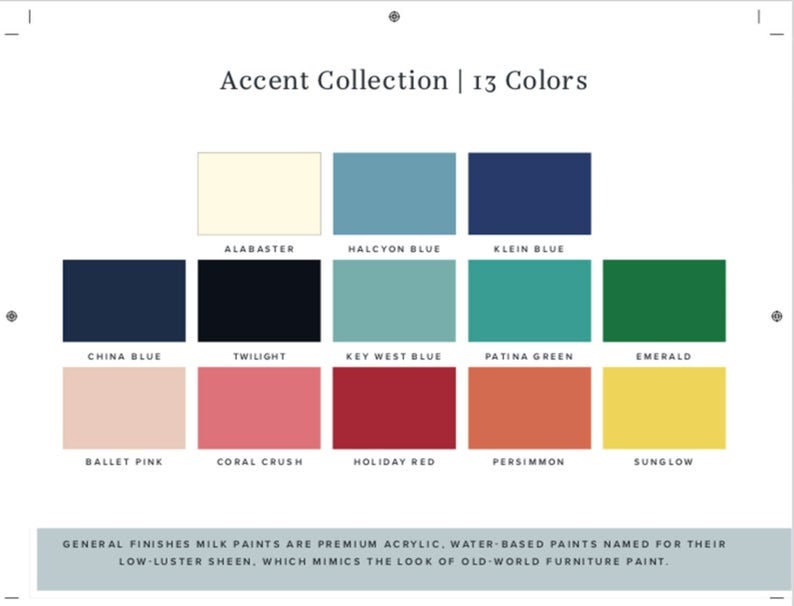 General Finishes Milk Paint 4oz Sample Size- All Colors Available ...
