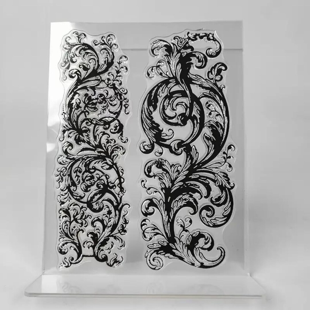 Flourish Stamp Decorative Clear Scroll Stamp for DIY Crafts, Mixed ...