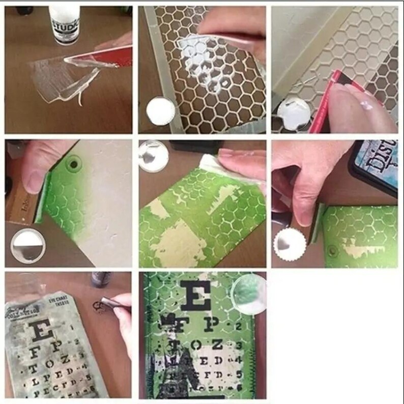 13 Piece Stencil Set for DIY Crafts, Mixed Media, Scrapbook, Collage ...