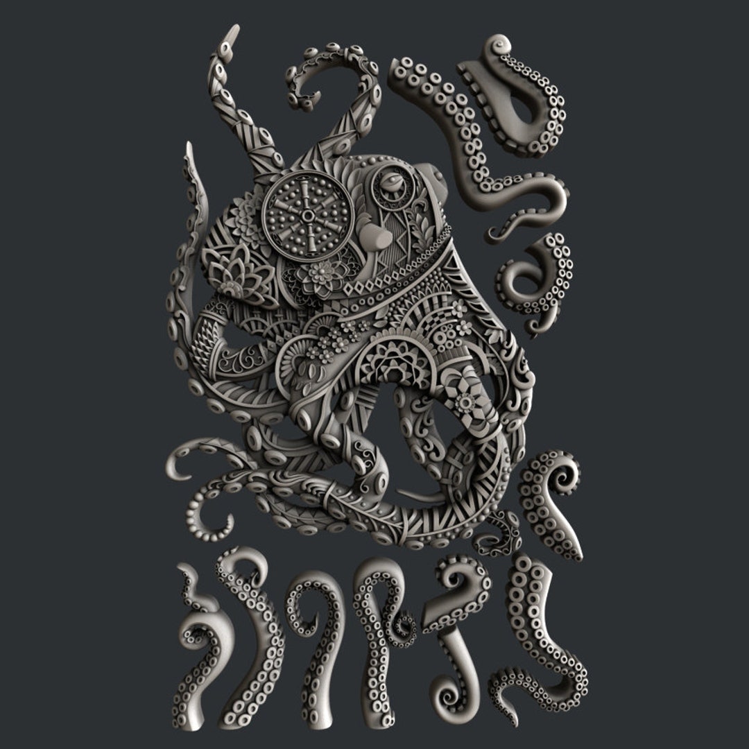 Ornate Octopus Mold Zuri Mold Silicone Mould Zuri Mold 3D Mold Clay ...