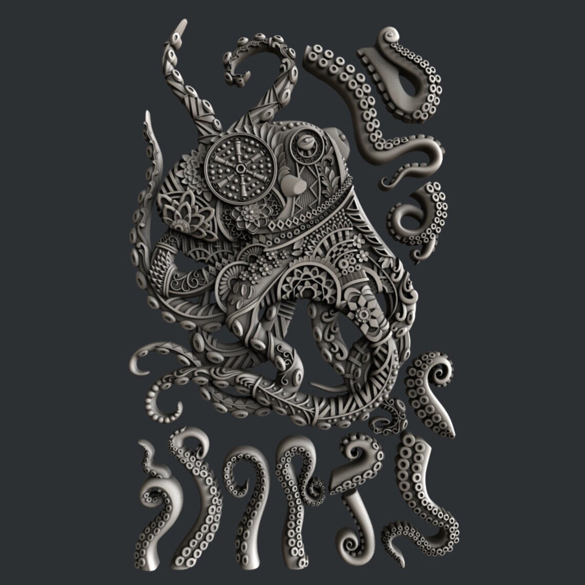 Ornate Octopus Mold Zuri Mold Silicone Mould Zuri Mold 3D Mold - Etsy