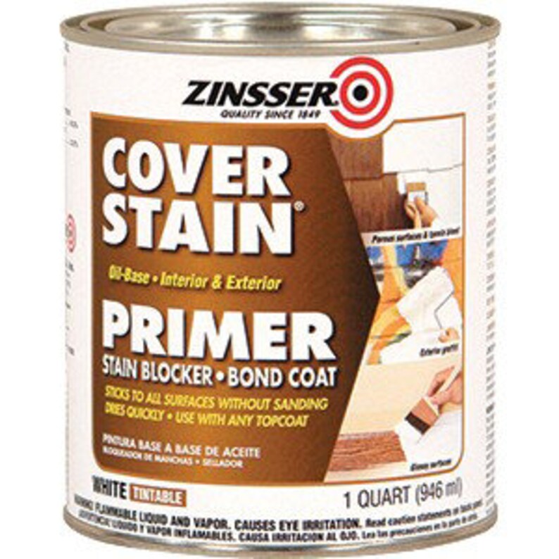 Zinsser Cover Stain White Oil Based Primer Blocking Primer and Bonding ...