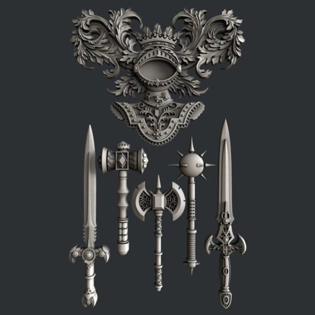 Medieval Gear Sword and Shield Mold Silicone Mould Zuri Mold 3D Mold ...