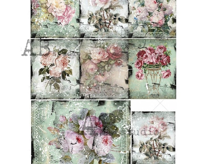 ITD Collection Retro Rice Paper Inscriptions Rice Paper Flower Rice ...