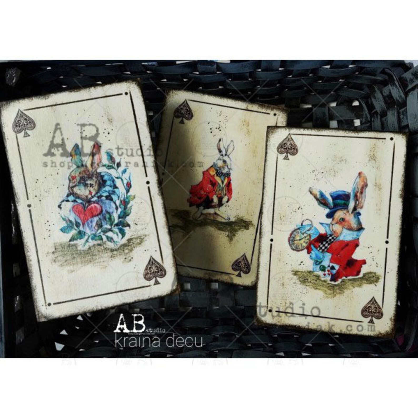 Bunny Rabbit Decoupage Paper Alice in Wonderland Decoupage - Etsy