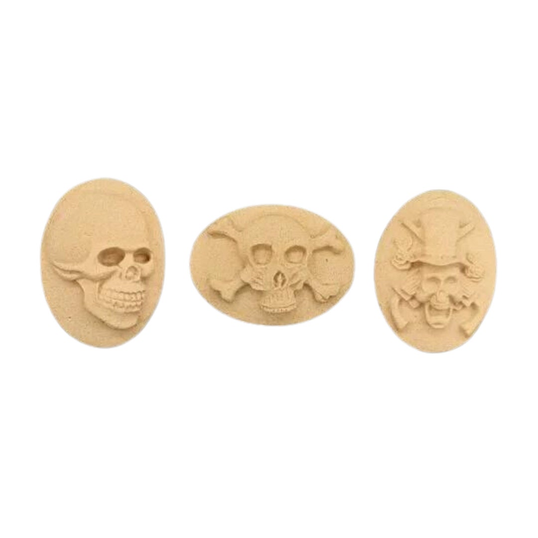 Skull Medallian Moulding Furniture Halloween Applique Craft ...