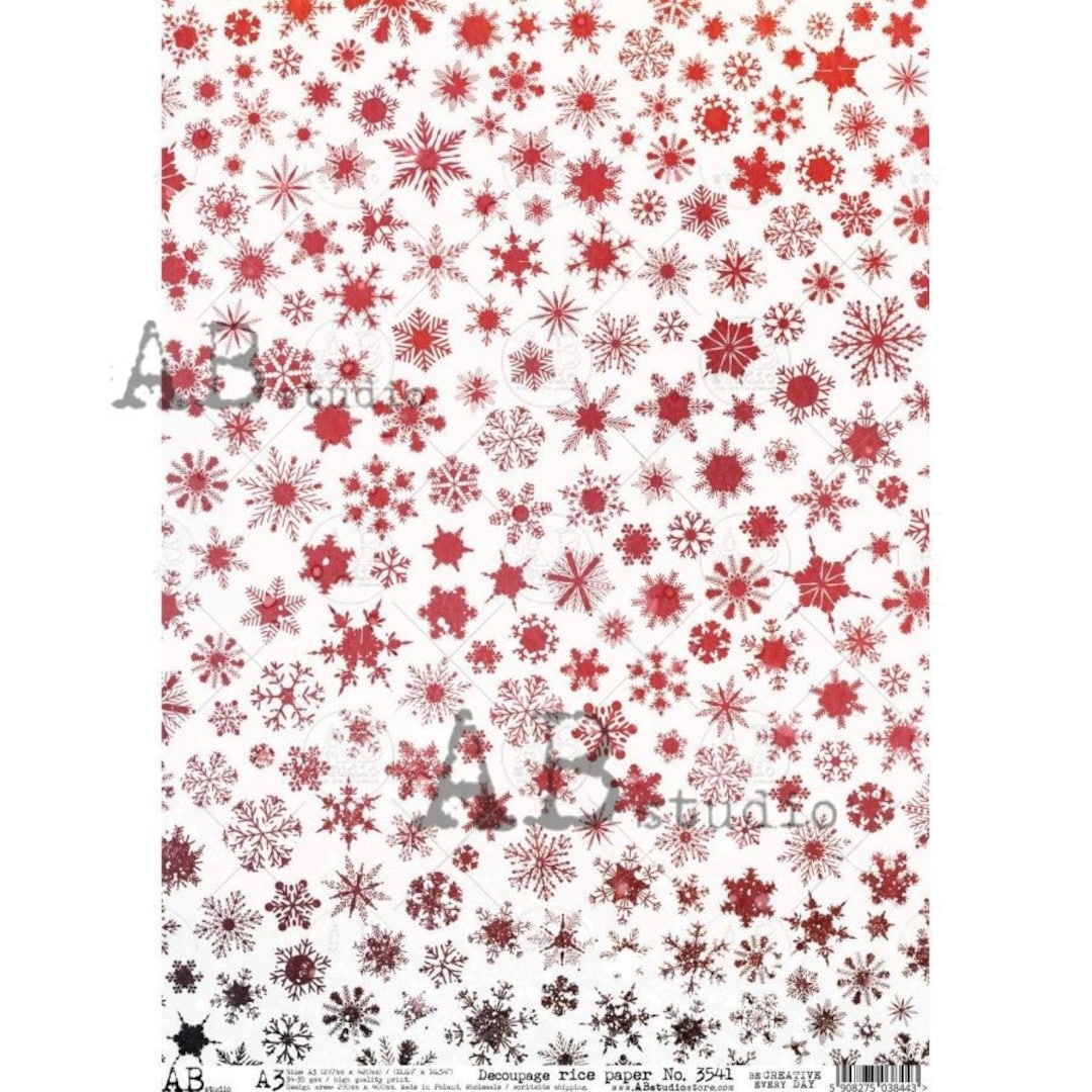 A3 Snowflake Decoupage Winter Decoupage AB Studio Rice Paper for ...