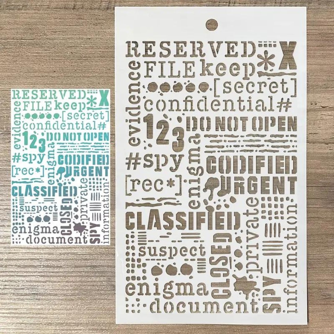 Secret Spy Stencil for Scroll DIY Crafts, Mixed Media, Scrapbook ...