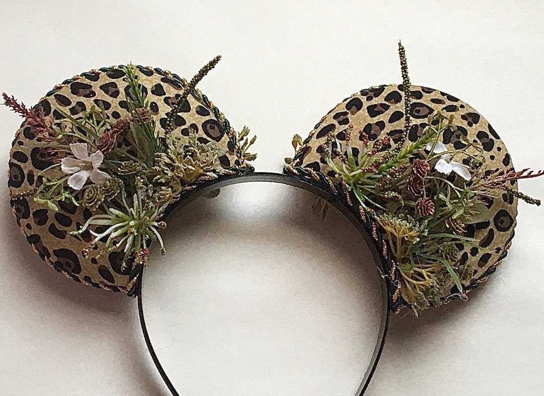 Cheetah African Jungle Mouse Ears Headband. Jungle Cat Mouse Ears - Etsy