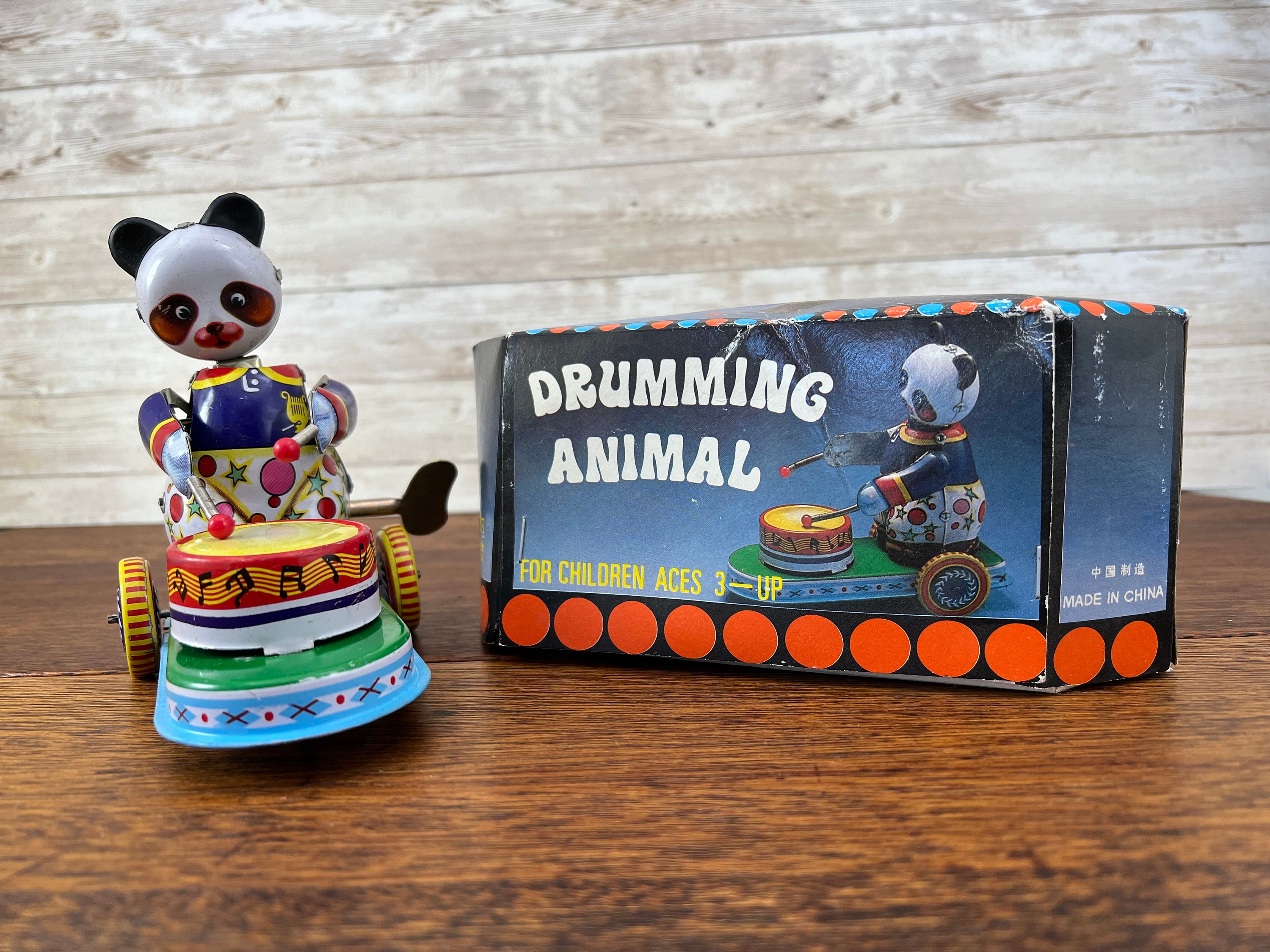Vintage Wind up Tin Toy Drumming Animal (MS 565 Panda) - Etsy