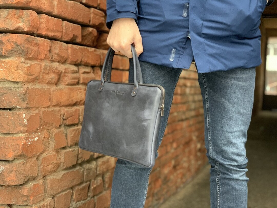 Leather MacBook Bag, College Bag, Strong Briefcase, Handmade Leather ...