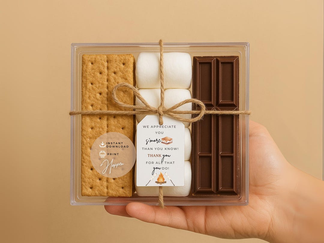 Printable S'mores Appreciation Gift Tags: Thank You Favor (PDF Download ...