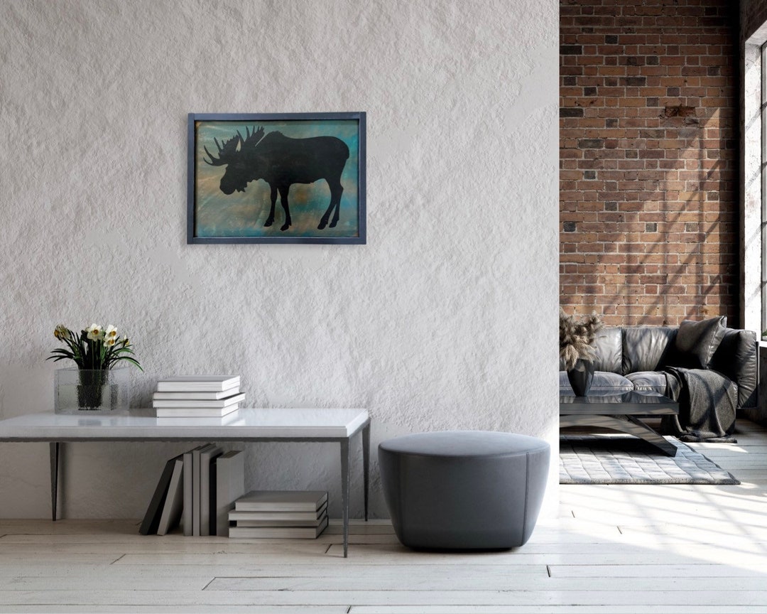 Rustic Modern Moose Artwork - Etsy