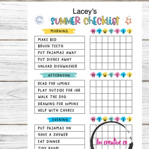 Summer Checklist for Kids | Printable Daily Summer Routine | Kids ...