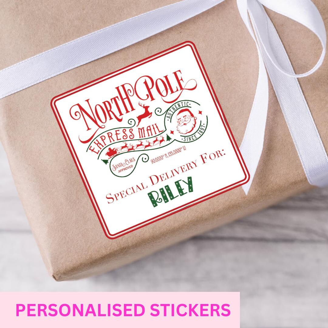 Personalised Christmas Stickers | Special Delivery From Santa Stickers ...