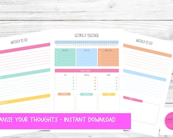 Editable Brain Dump Template Bundle | Printable to Do List | ADHD Daily ...