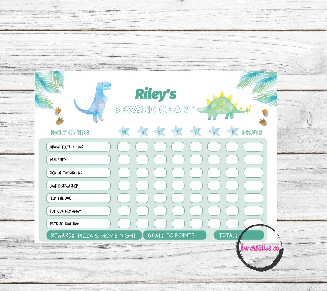 Kids Dinosaur Reward Chart | Editable Boys Behaviour Chart | Kids ...