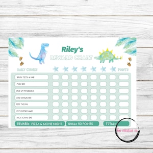 Kids Dinosaur Reward Chart | Editable Boys Behaviour Chart | Kids ...