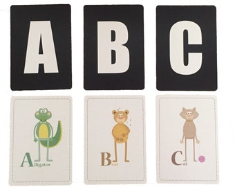 Spanish Alphabet Flash Cards Abc Spanish Prints Spanish