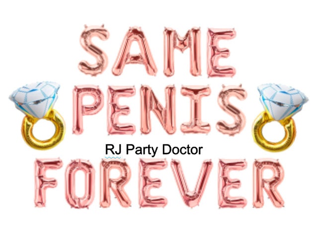 Same Penis Forever Banner Foil Balloons Letter Set Bachelorette Party Favor Decorations Bridal ...