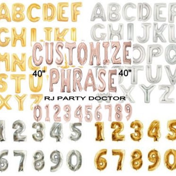 Custom Letters With Balloons - Etsy