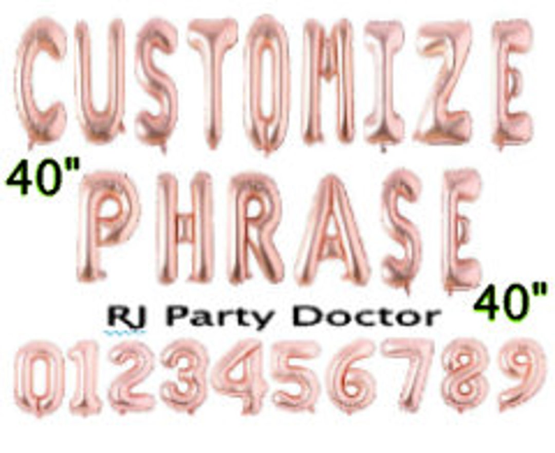 New Giant 40" Inch Mylar Balloons, Rose Gold Letter Balloon, Select the ...