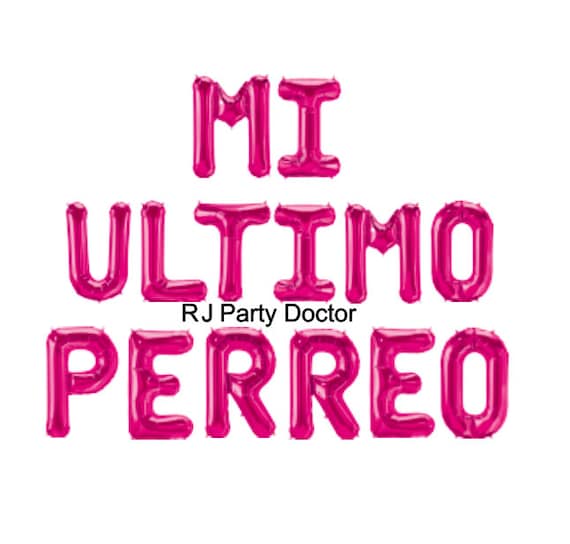 MI ULTIMO PERREO Hot Pink Balloon Banner Bad Bunny Party | Etsy