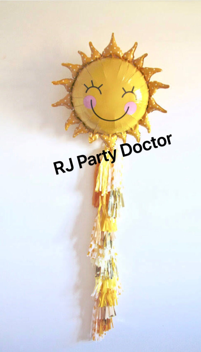 24" Inch Smiling Sun Balloon , Foil Mylar Balloon , Birthday Party ...