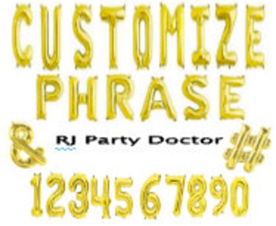 16 Letter Number Balloons Mylar Letter Balloon Banner | Etsy