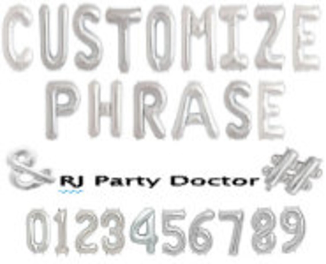 16 Letter Number Balloons Mylar Letter Balloon Banner - Etsy