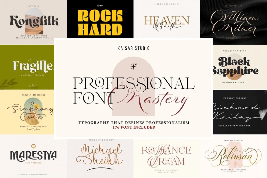 Professional Font Mastery Bundle Cute Fonts, Cricut Font, Script Fonts ...