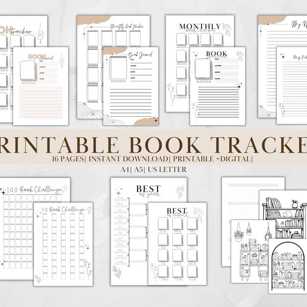 Book Tracker Printable, Printable Planner Insert Reading Log, Printable ...
