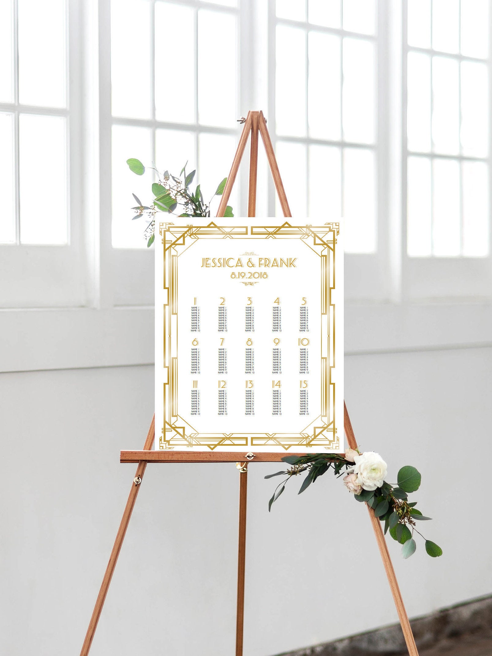 Great Gatsby Seating Chart Art Deco Seating Chart Custom | Etsy