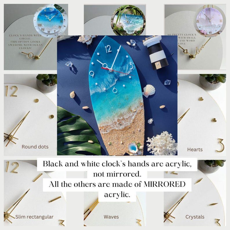 Mirror Clocks Numbers for Resin Art Clock 12, 3, 6, 9 DIY Making Kit ...