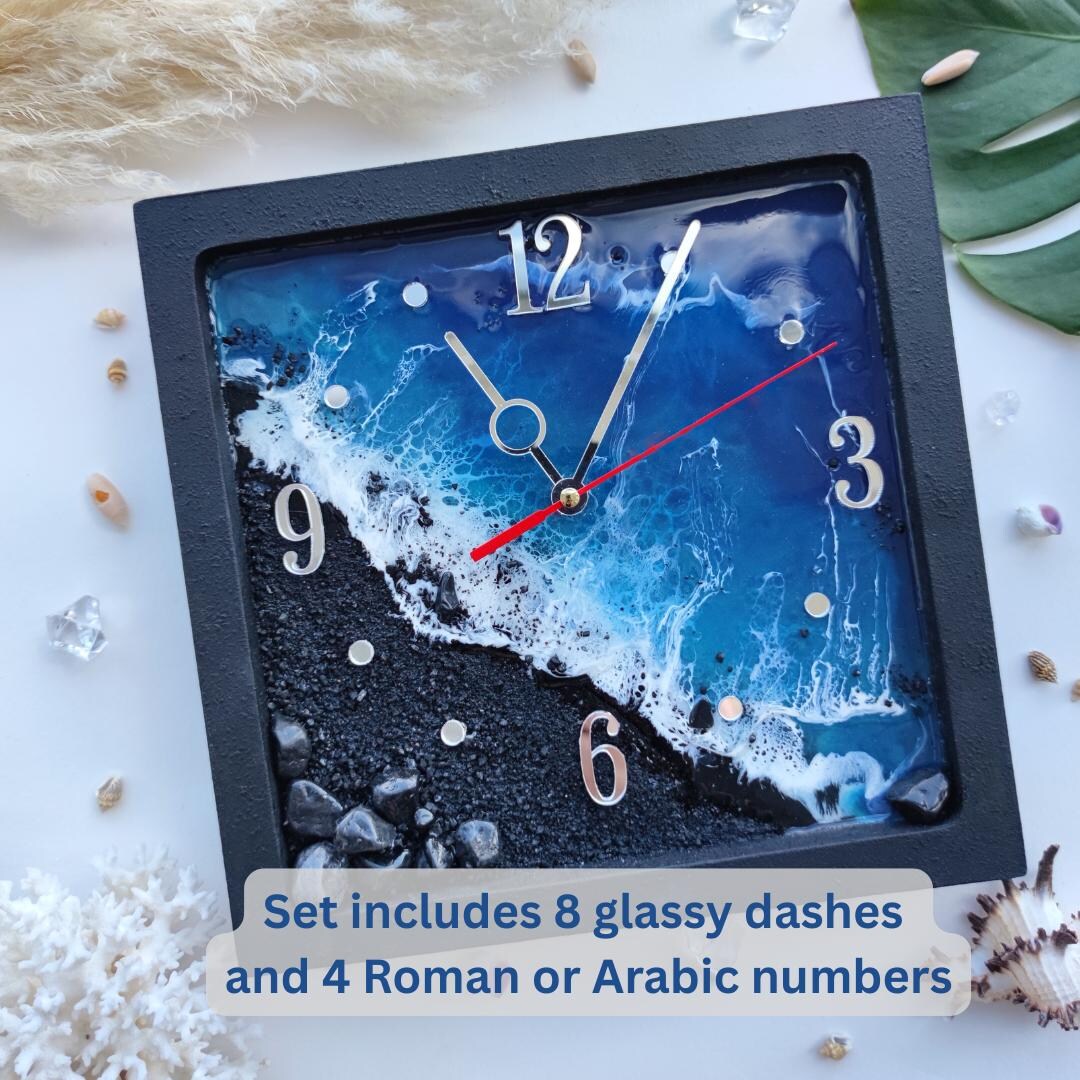 Acrylic Roman Arabic Numbers and Mirror Clock Hour Marks Set for Wall ...