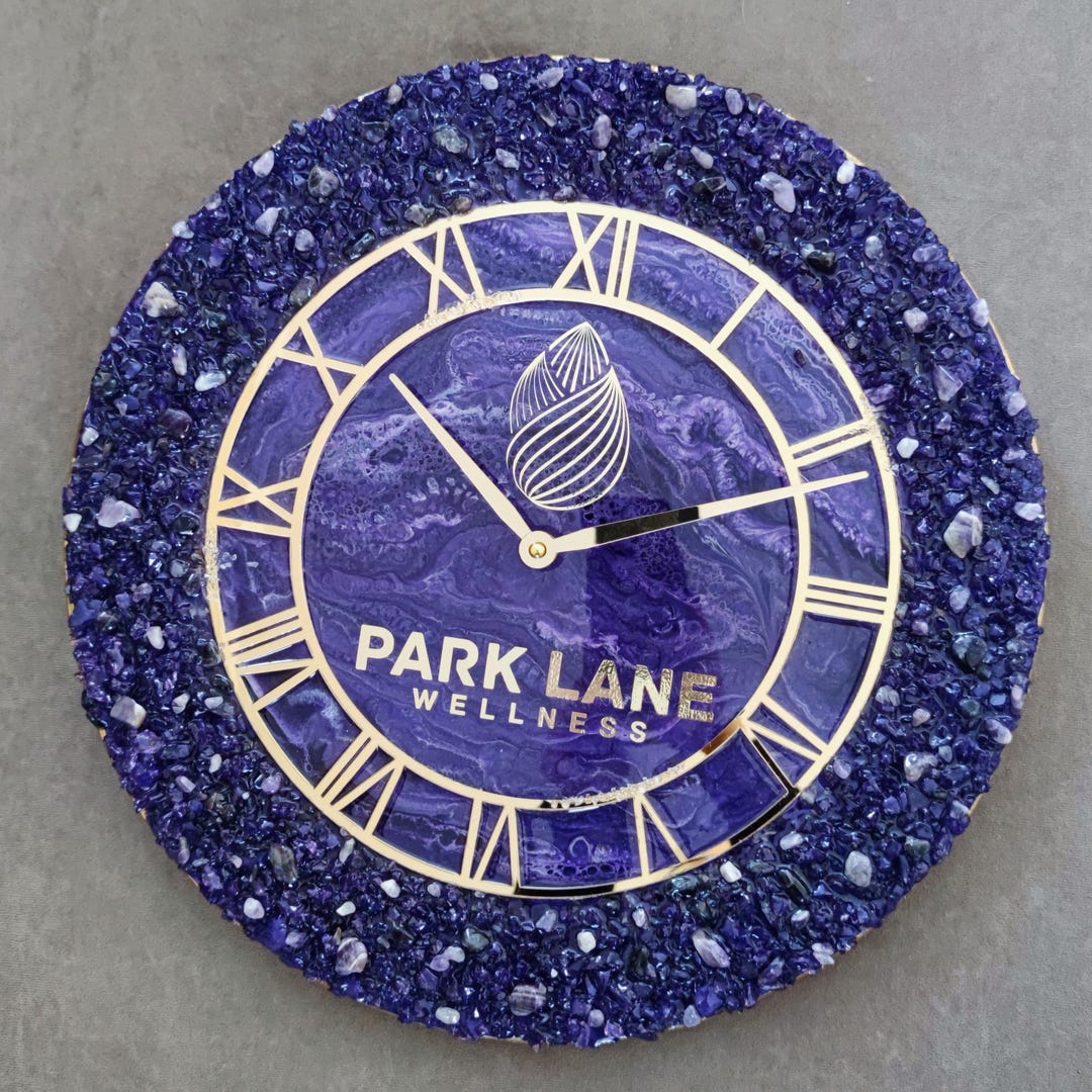 Custom Business Logo Clock: Company Name Modern Resin Wall Art Office ...