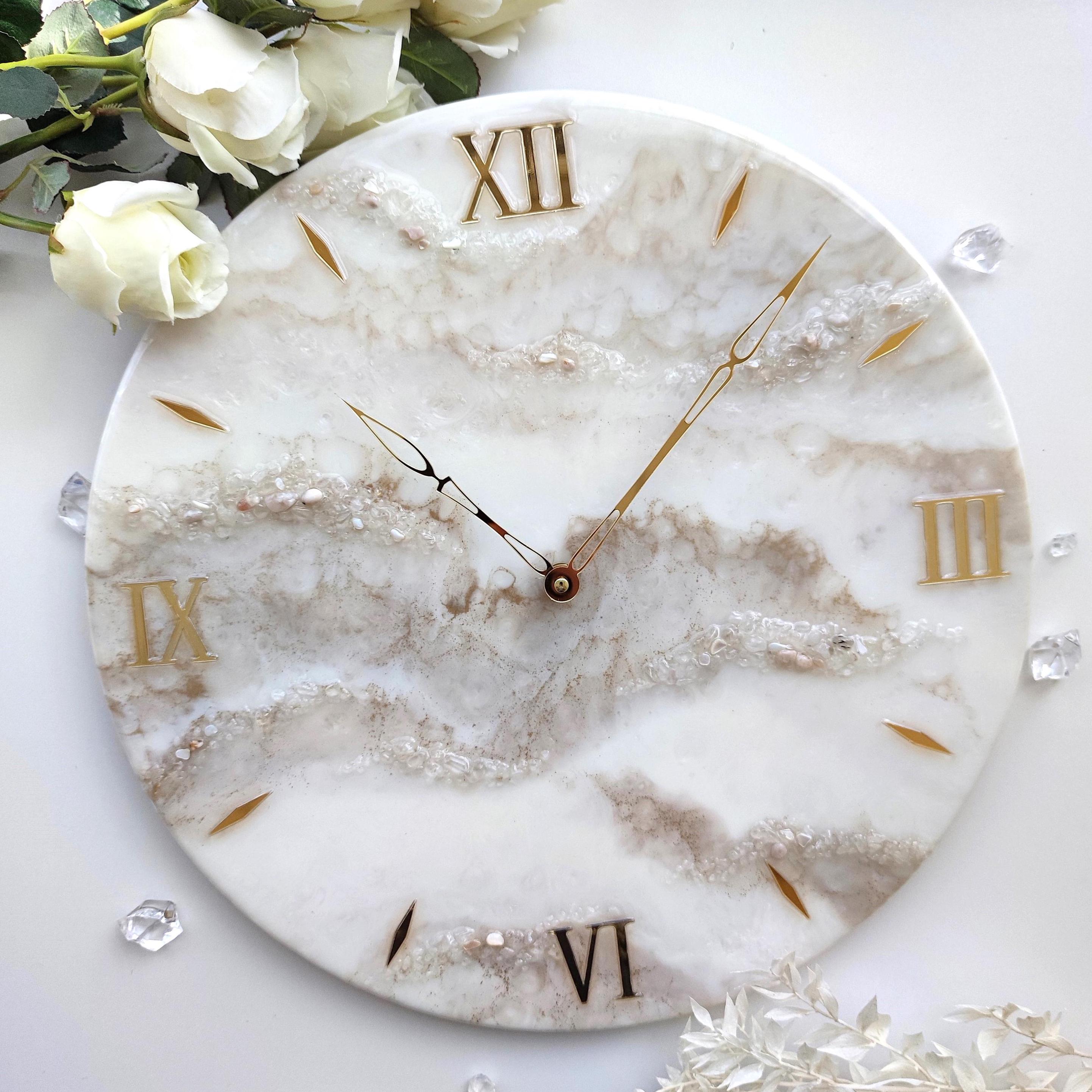 Gold 4psc Acrylic Roman Numbers and 8 Psc Mirror Clock Face Markers Set, Hour Parts DIY Clock ...