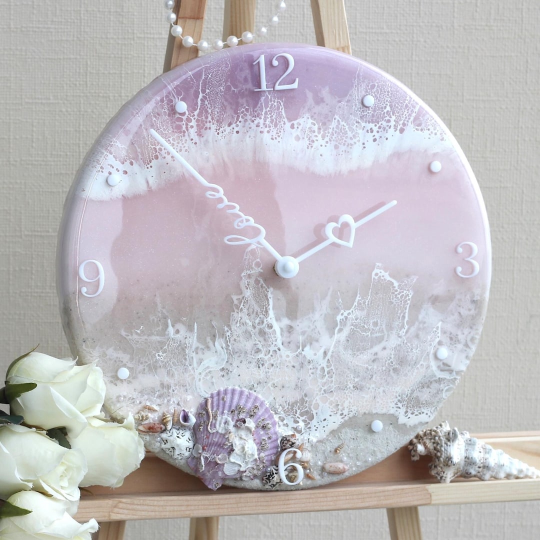 Mirror Acrylic Clock Hands Love DIY Resin Art Wall Clock Decorating Kit ...
