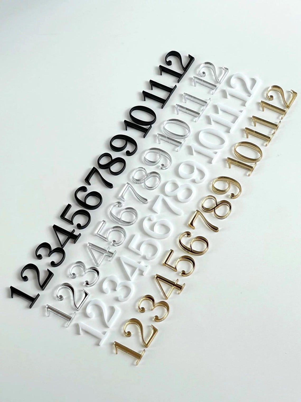 Mirror Acrylic Clock Numbers for Resin Wall Clocks 12, 3, 6, 9 DIY ...