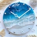 Epoxy Beach Clock Custom Ocean Resin Wall Art, Newlywed Gift, Coastal ...