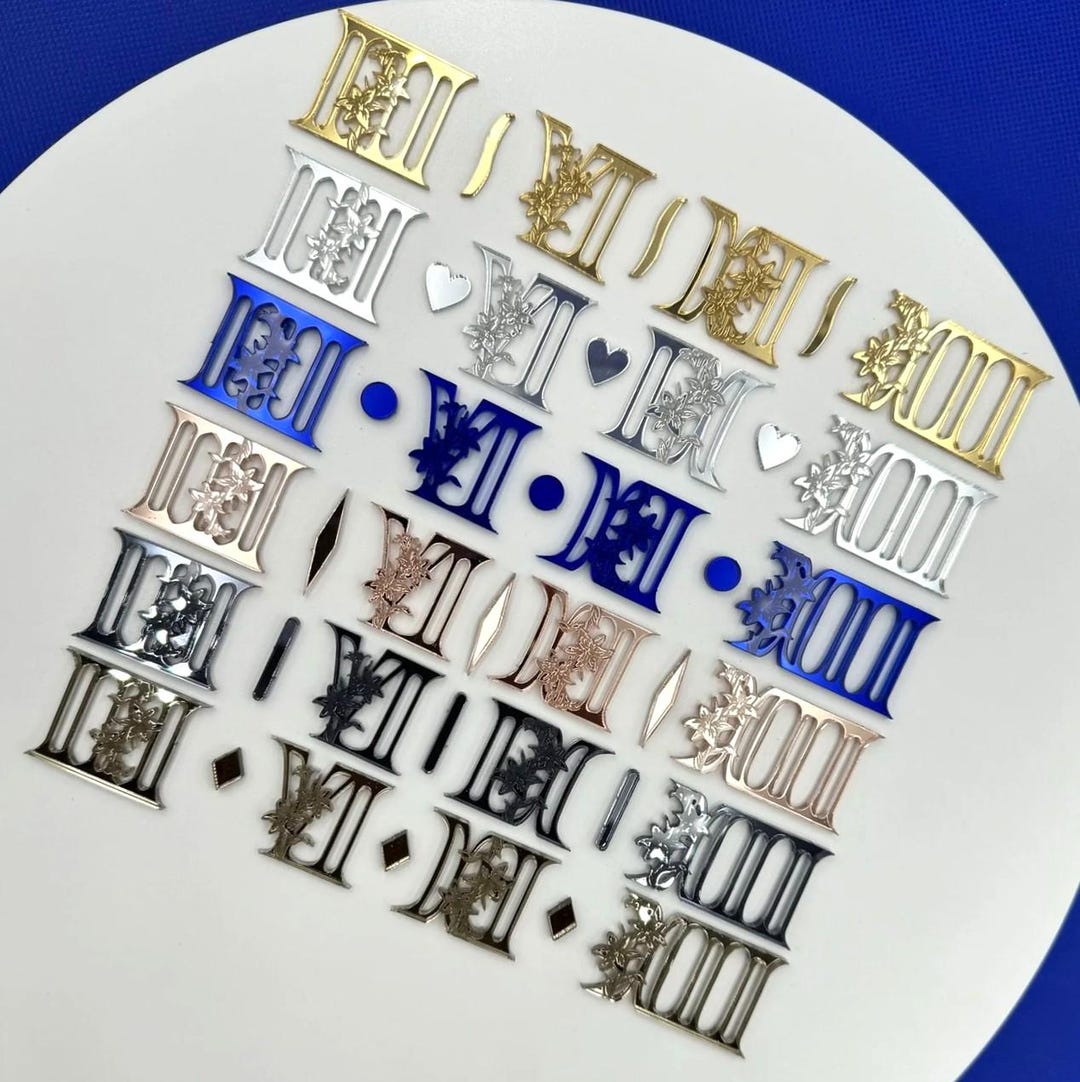 Mirror Acrylic Roman Numbers Flower Resin Clock DIY 12, 3, 6, 9 Plastic ...