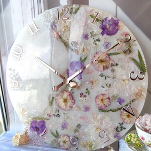 Resin Flower Clock for Wall Unique Mom Birthday Gift Flower Resin Wall ...