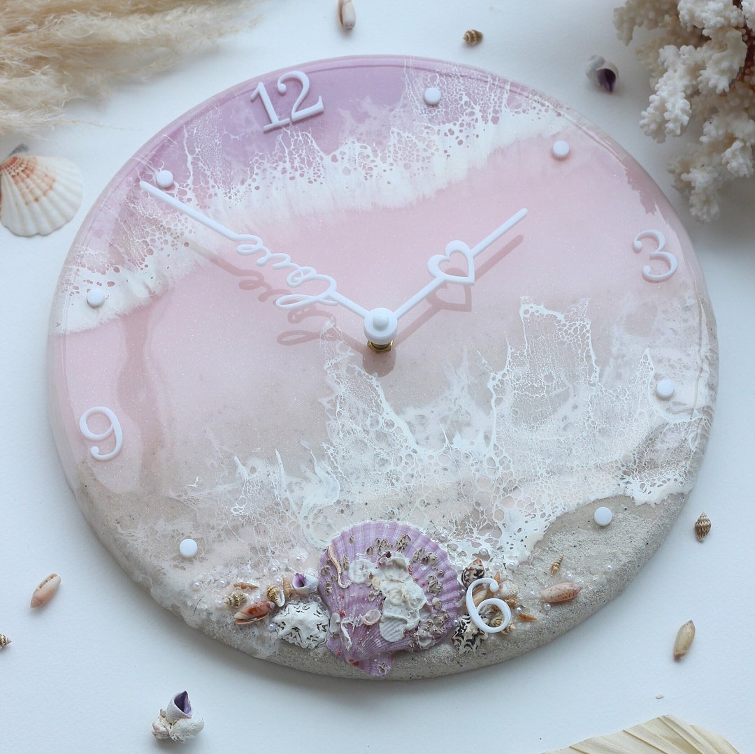 Ocean Clock, Resin Wall Clock, Beach Clock, Ocean Theme Wall Clock ...