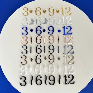 Mirror Clocks Numbers for Resin Art Clock 12, 3, 6, 9 DIY Making Kit ...