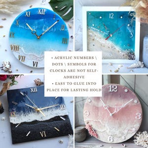 Mirror Acrylic Clock Numbers for Resin Wall Clocks 12, 3, 6, 9 DIY ...