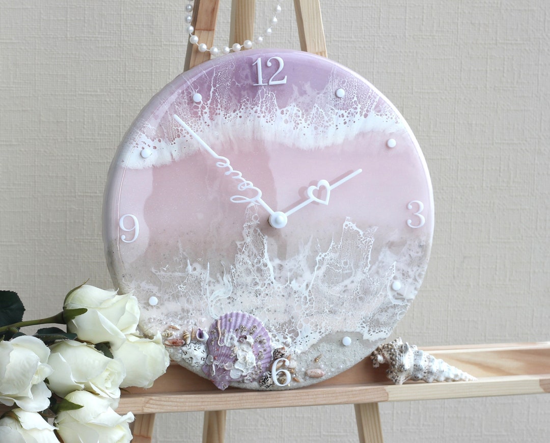 Mirror Acrylic Clock Hands Love DIY Resin Art Wall Clock Decorating Kit ...